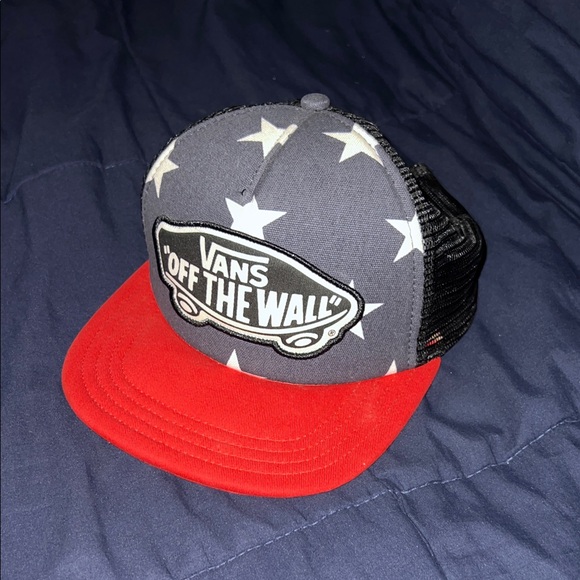 Vans | Accessories | Vans Navy And Red Star Flatbill Cap | Poshmark